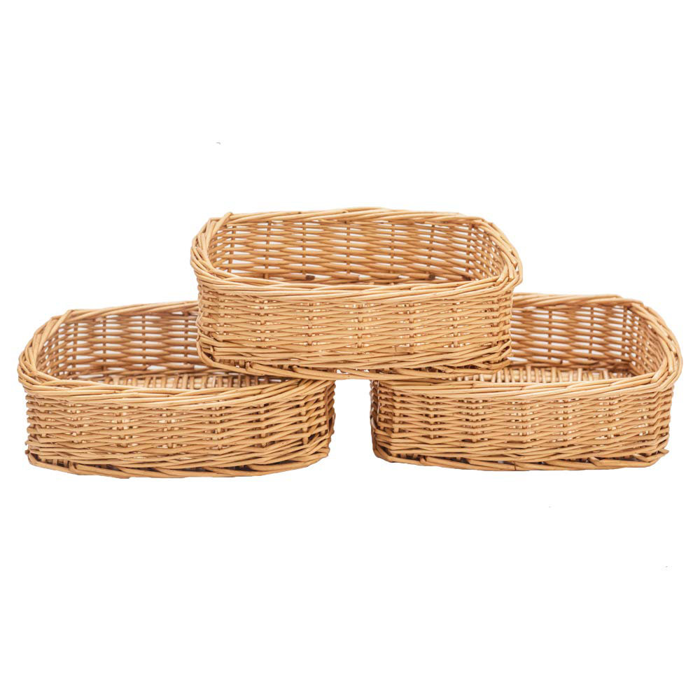 Bay Isle Home™ Handcrafted Willow Rectangular Storage Baskets, Set Of 3 ...