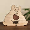 Gracie Oaks Handmade Hopping Love Wood Sculpture (3 Pieces) | Wayfair