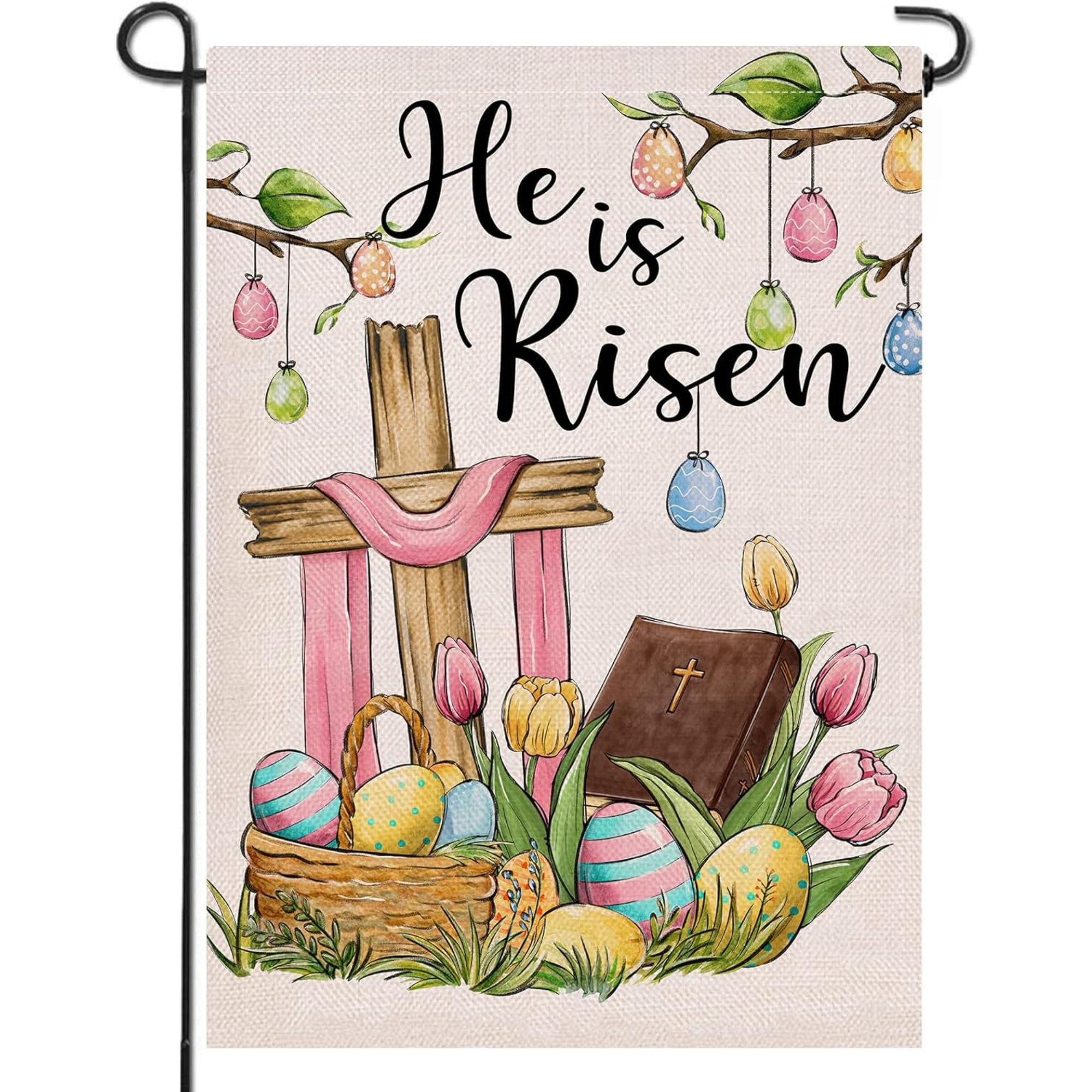 Ophelia & Co. Christian Easter He Is Risen Small Decorative Garden Flag ...