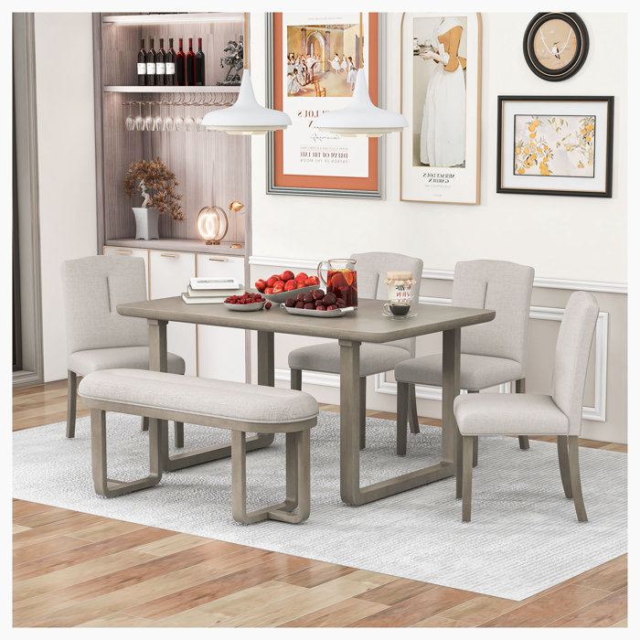 Hokku Designs Jayshun 6 - Piece Slat Dining Set | Wayfair