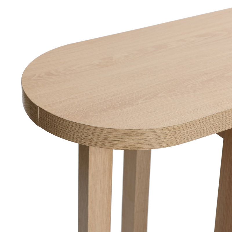Latitude Run® Natural Finish MDF Wood 47-Inch Long Oval Console Table ...