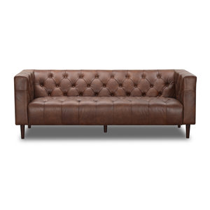 Joss & Main Cornelia 84'' Genuine Leather Chesterfield Sofa & Reviews ...