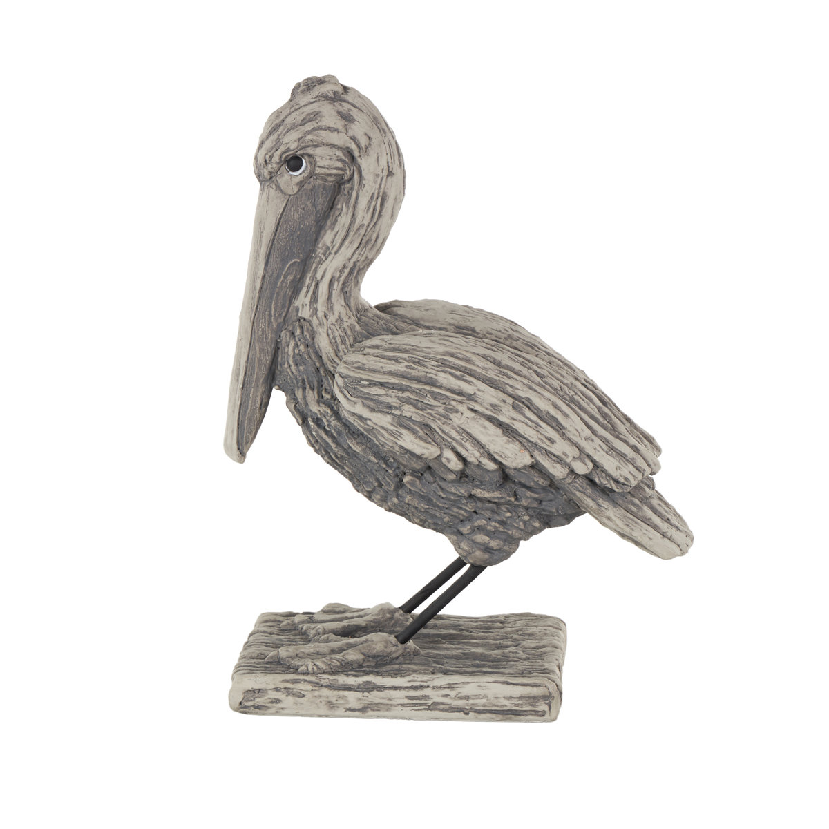 Dovecove Cole And Grey Polystone Textured Pelican Decorative Sculpture ...