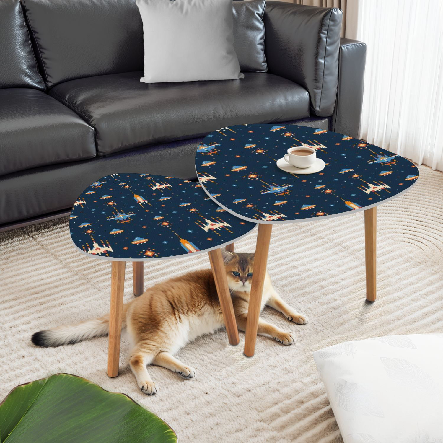 East Urban Home Triangle Nesting Coffee Table Set of 2 bit vintage ...