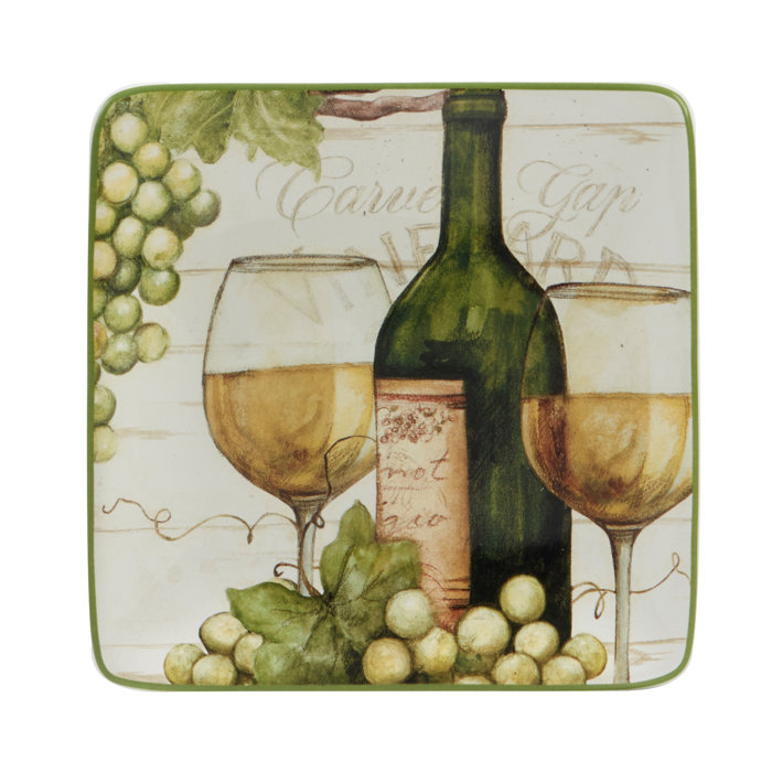Certified International Meadow Brook Vineyard Set Of 4 Canape Plates, 6 ...