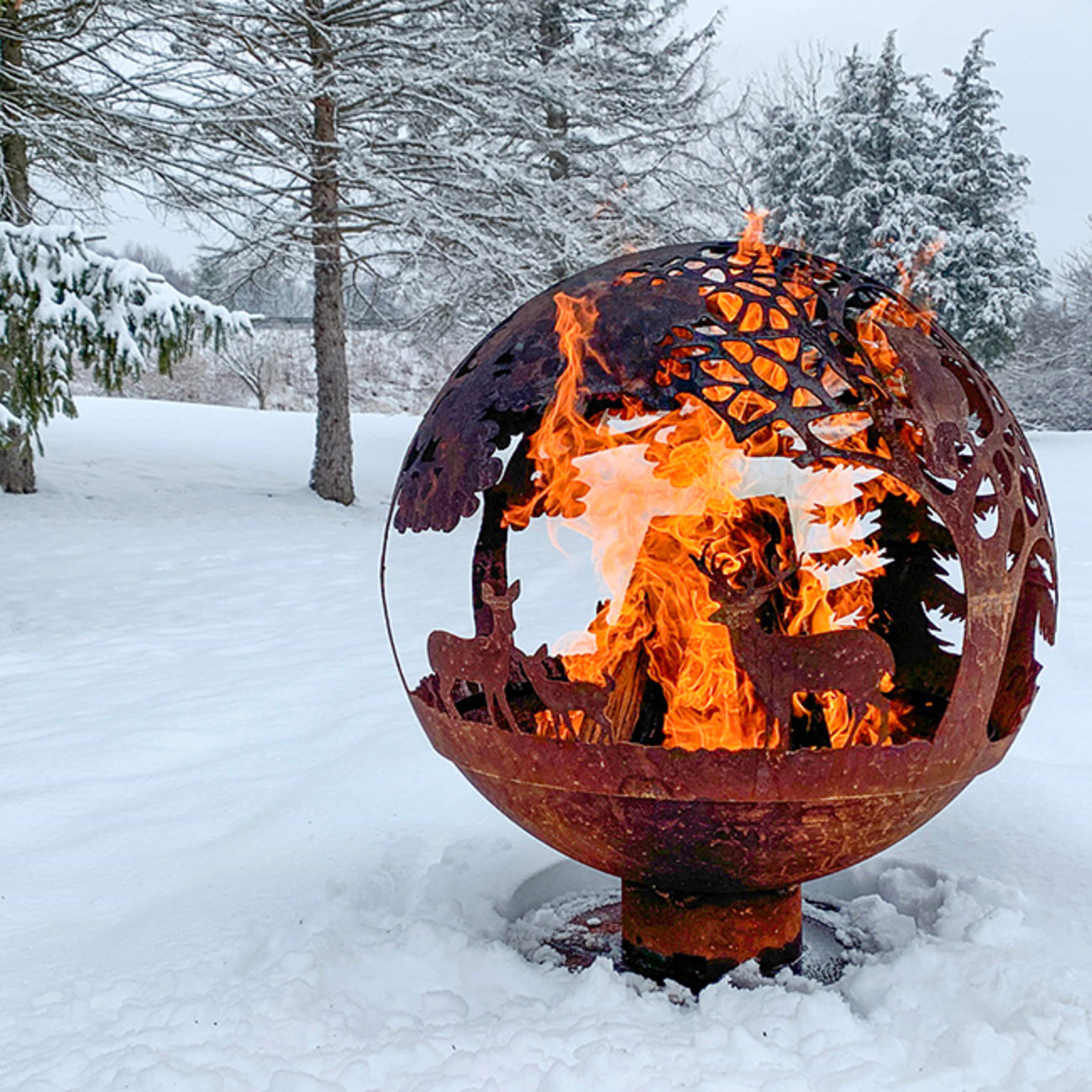 Loon Peak® Eirc Steel Wildlife Sphere Fire Pit | Wayfair