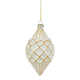 5" Glittered White and Gold Geometric Finial Glass Christmas Ornament ...