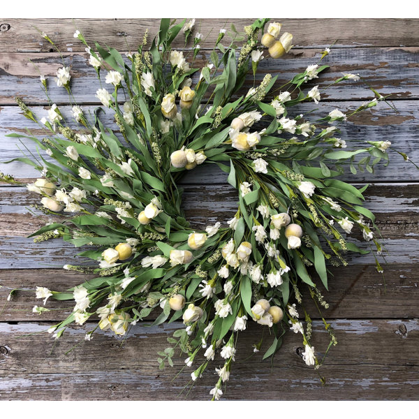 One Allium Way® Wild Flower 24" Twig Wreath & Reviews | Wayfair