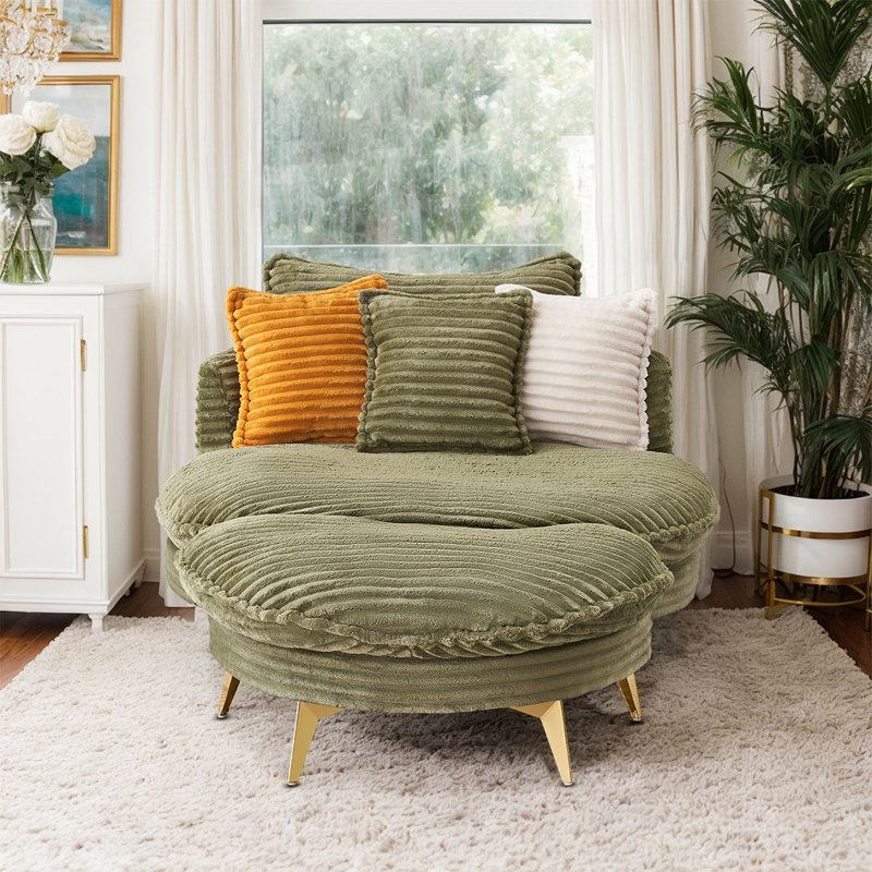 Everly Quinn Oversized Reading Chair Upholstered Chaise Lounge Chair ...