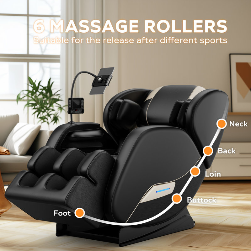 Inbox Zero Full Body Air Pressure Heated Massage Chair Zero Gravity ...