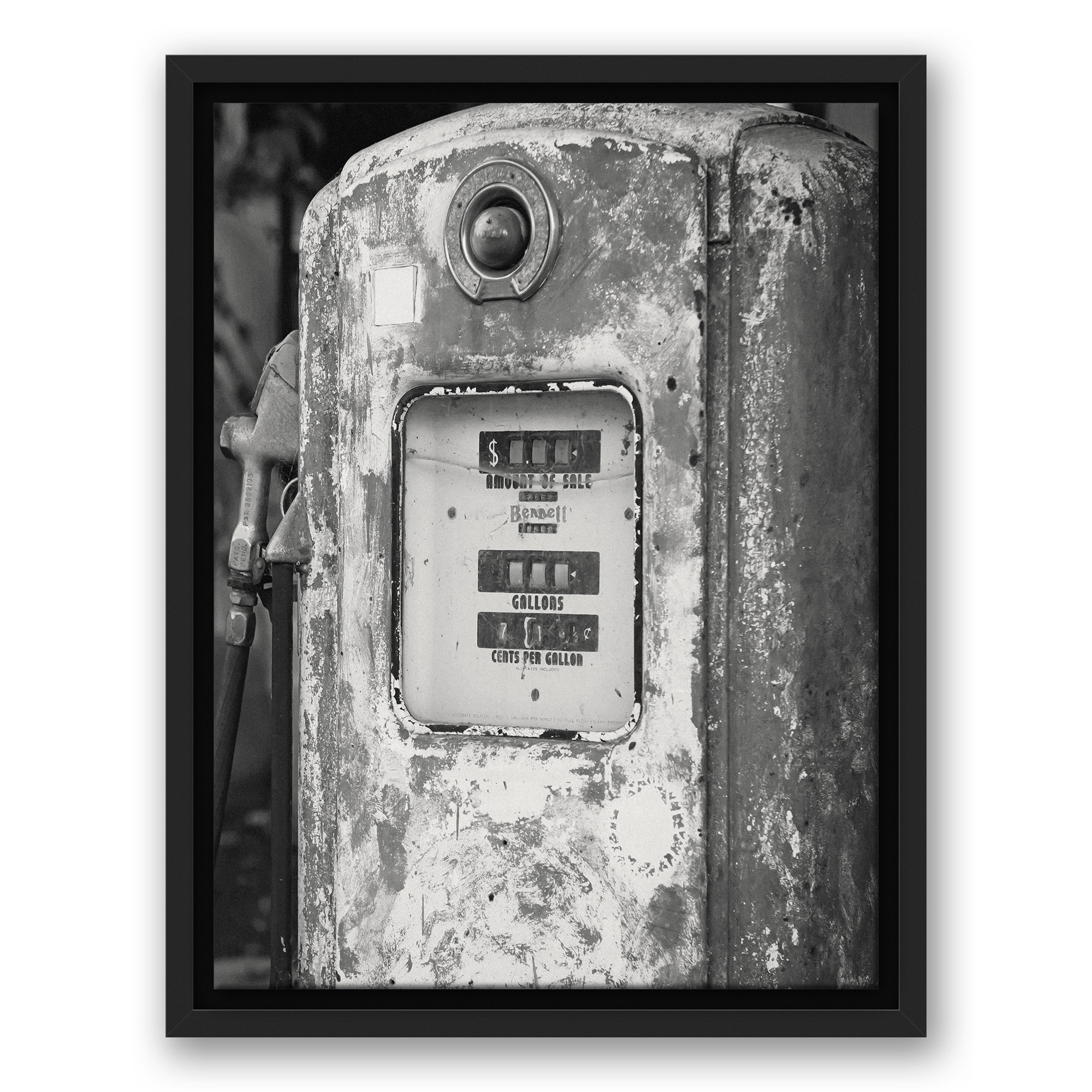Williston Forge Rustic Gas Pump Framed On Canvas Print | Wayfair