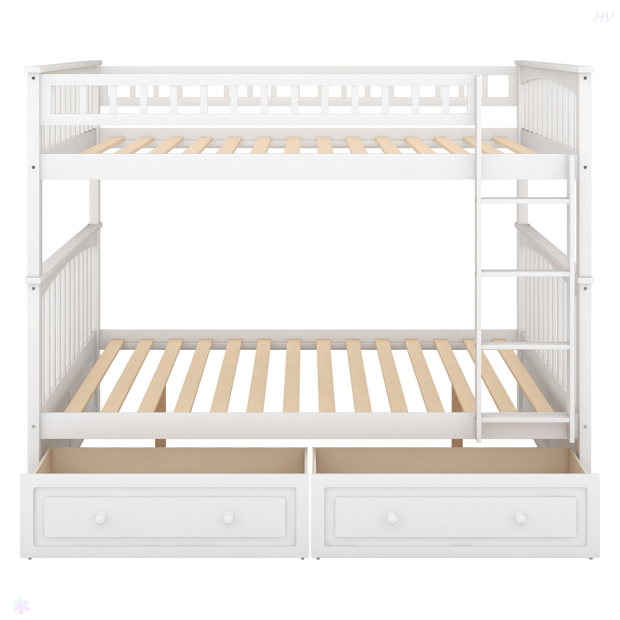 Ophelia & Co. Full Over Full Bunk Bed With Drawers, Convertible Beds ...