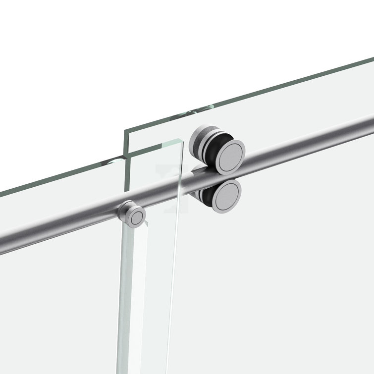 Eurotech Showers 56.5'' - 59'' W x 78'' H Frameless Shower Door with ...