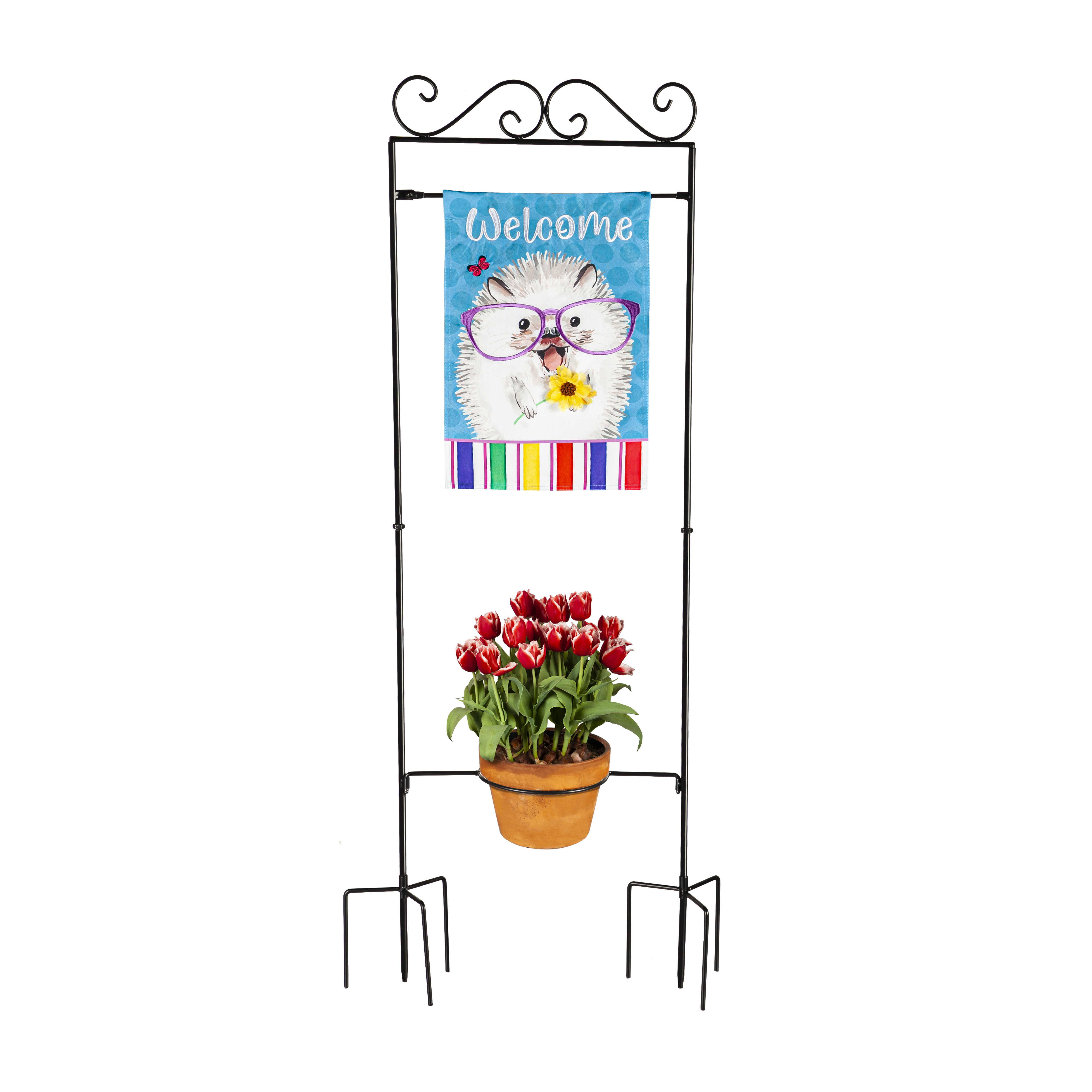 Arlmont & Co. Potted Plant Garden Flag Stand - Wayfair Canada