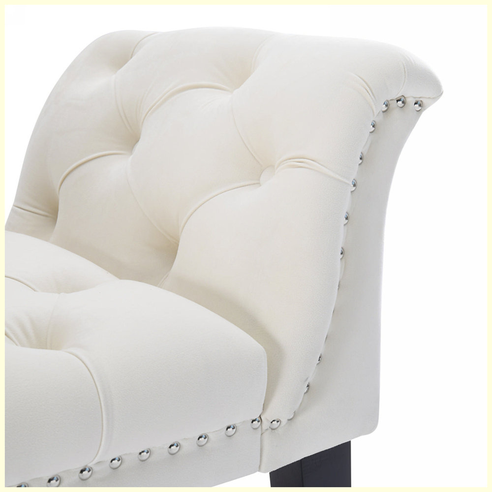 Lark Manor™ Armrest Button-Tufted Ottoman Bench for Entryway Dining ...