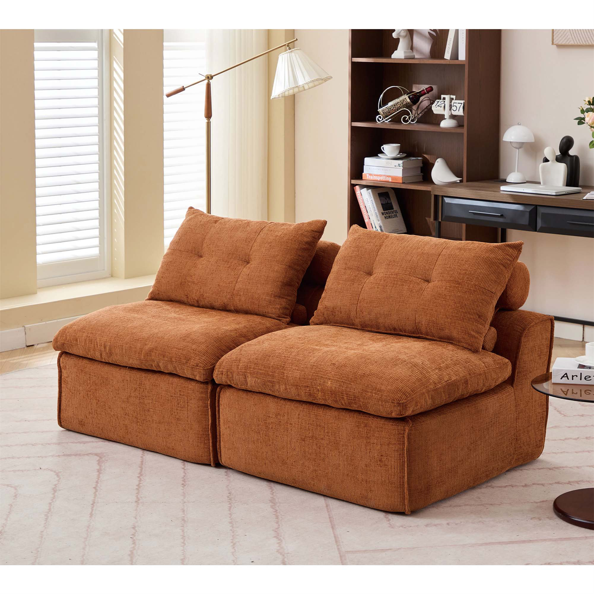Latitude Run® Modular Sofa,No Armrests,At Will DIY,Chenille Fabric,Neck ...