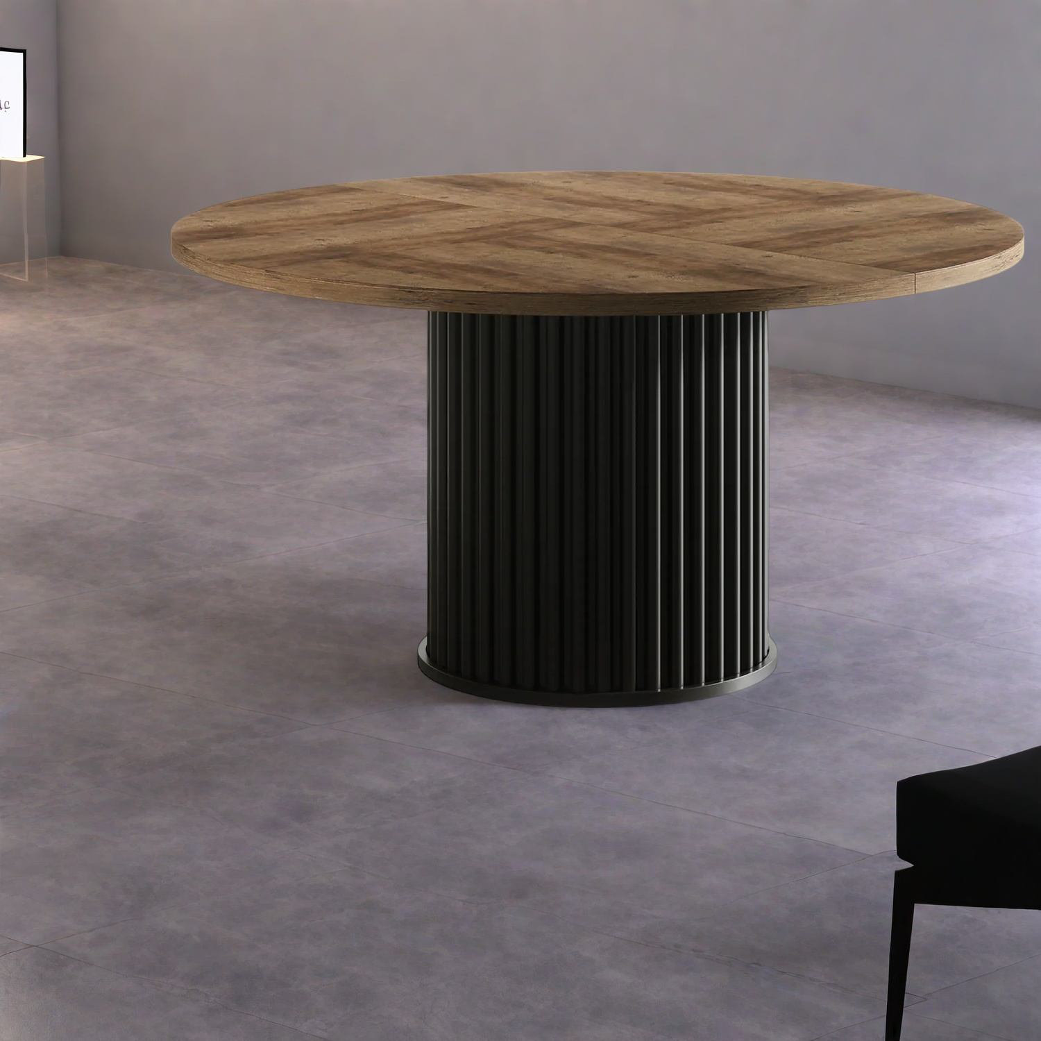 Ivy Bronx Modern Round Dining Table, Mdf And Metal, For Family ...