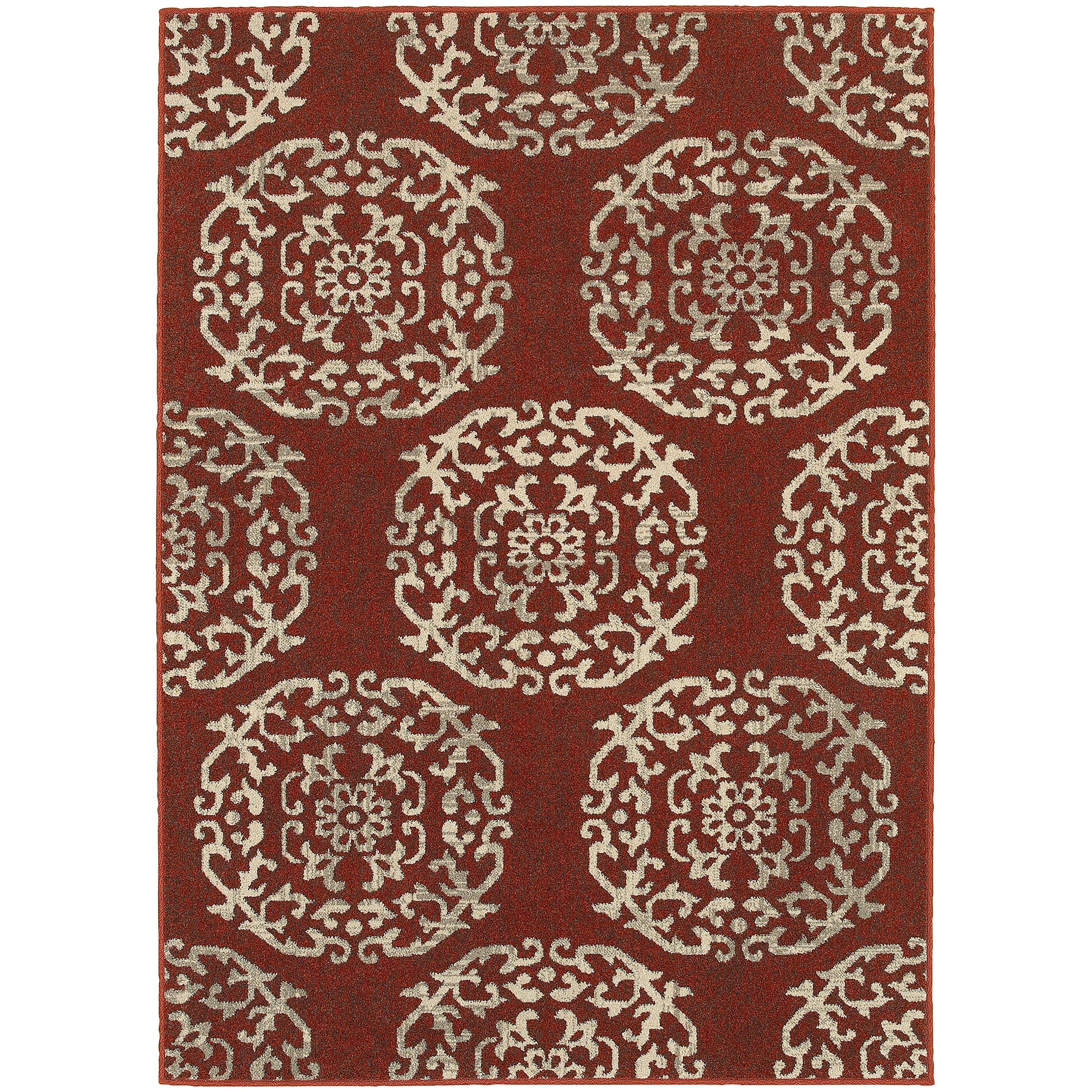 Charlton Home® Alexander Floral Red/Beige Area Rug & Reviews | Wayfair