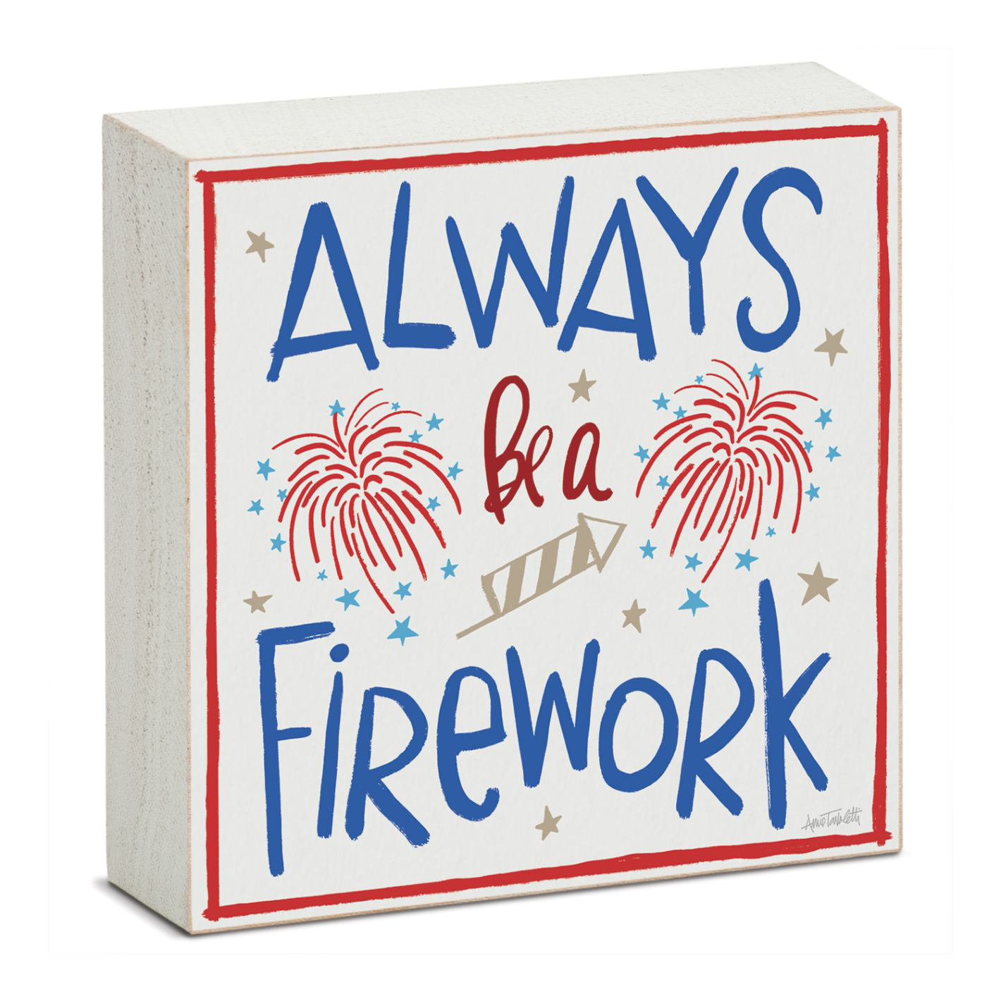 The Holiday Aisle® Jonaid Firework Decorative Freestanding Wood Block ...