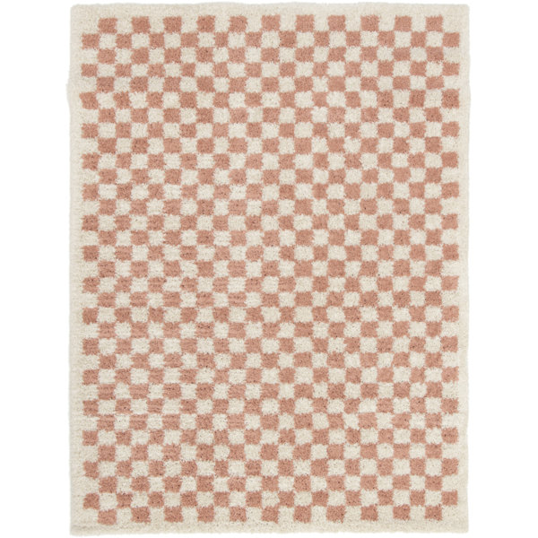 Latitude Run Chequered Pink/Cream Rug & Reviews | Wayfair.ie