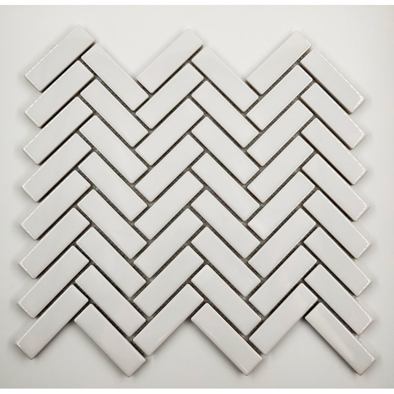 Parvatile (38178) 1" x 3" Porcelain Chevron Mosaic Wall & Floor Tile ...