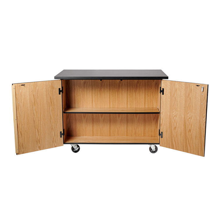 National Public Seating Mobile Science Cart with Microscope Storage ...