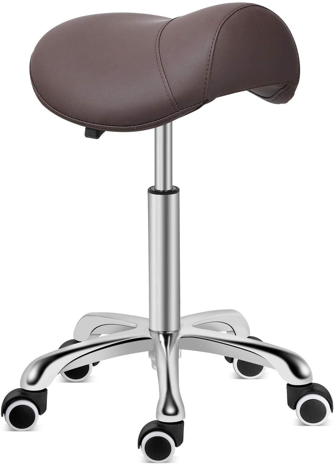 Orren Ellis Ergonomic Saddle Stool With Wheels - Height Adjustable ...