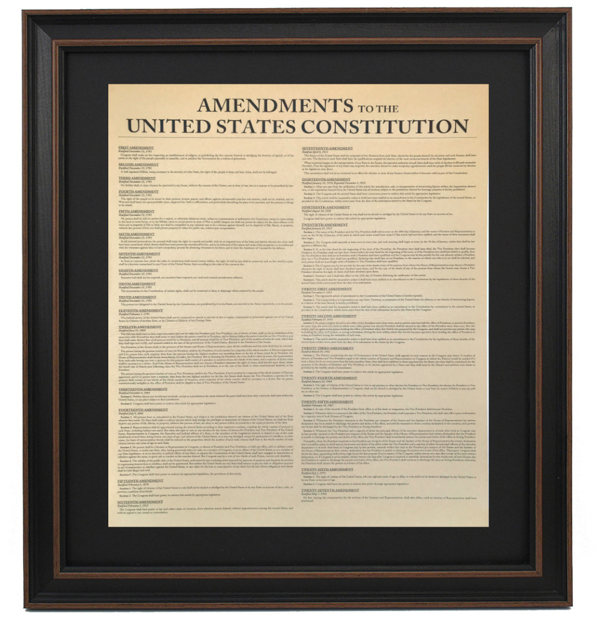 Trinx Poster Size Amendments to The United States Constitution | Framed ...
