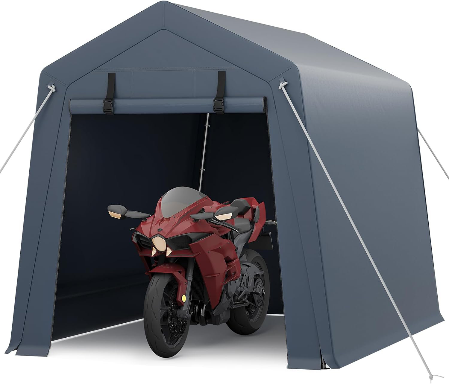 gaomon 6X6 FT Portable Outdoor Storage Shed With 2 Roll-Up Zipper Doors ...