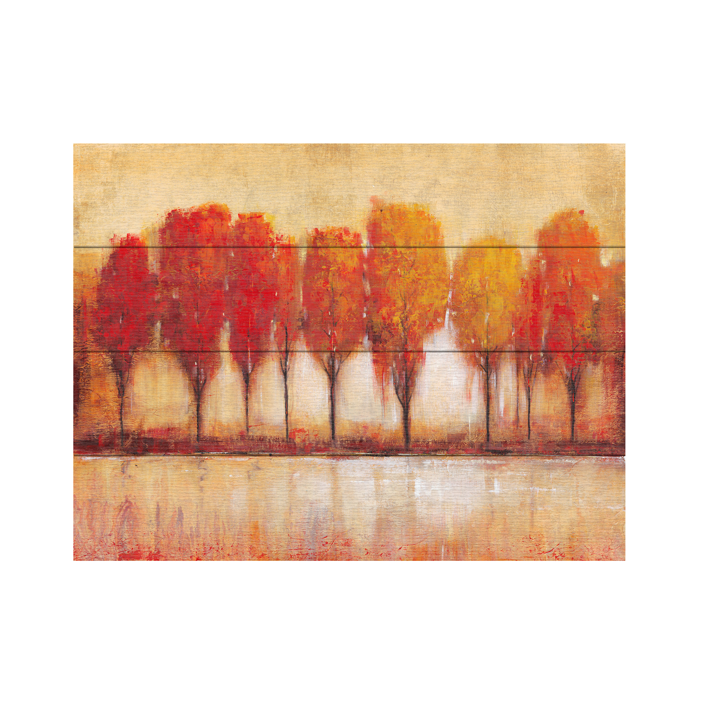 Trademark Fine Art Tim O'Toole 'Autumn Waters Edge' Wood Slat Art | Wayfair
