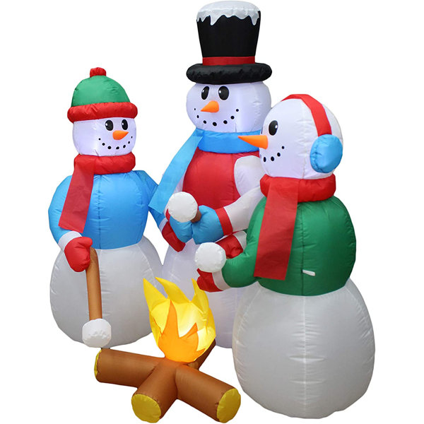 The Holiday Aisle® 5 Foot Tall Huge Christmas Inflatable Snowmen ...
