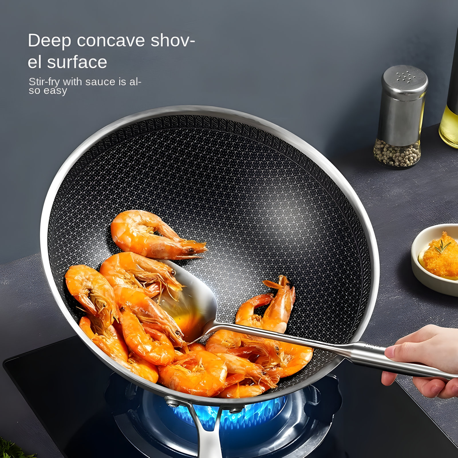 Xiangong 5-Piece Stainless Steel Kitchen Utensil Set With Silicone ...