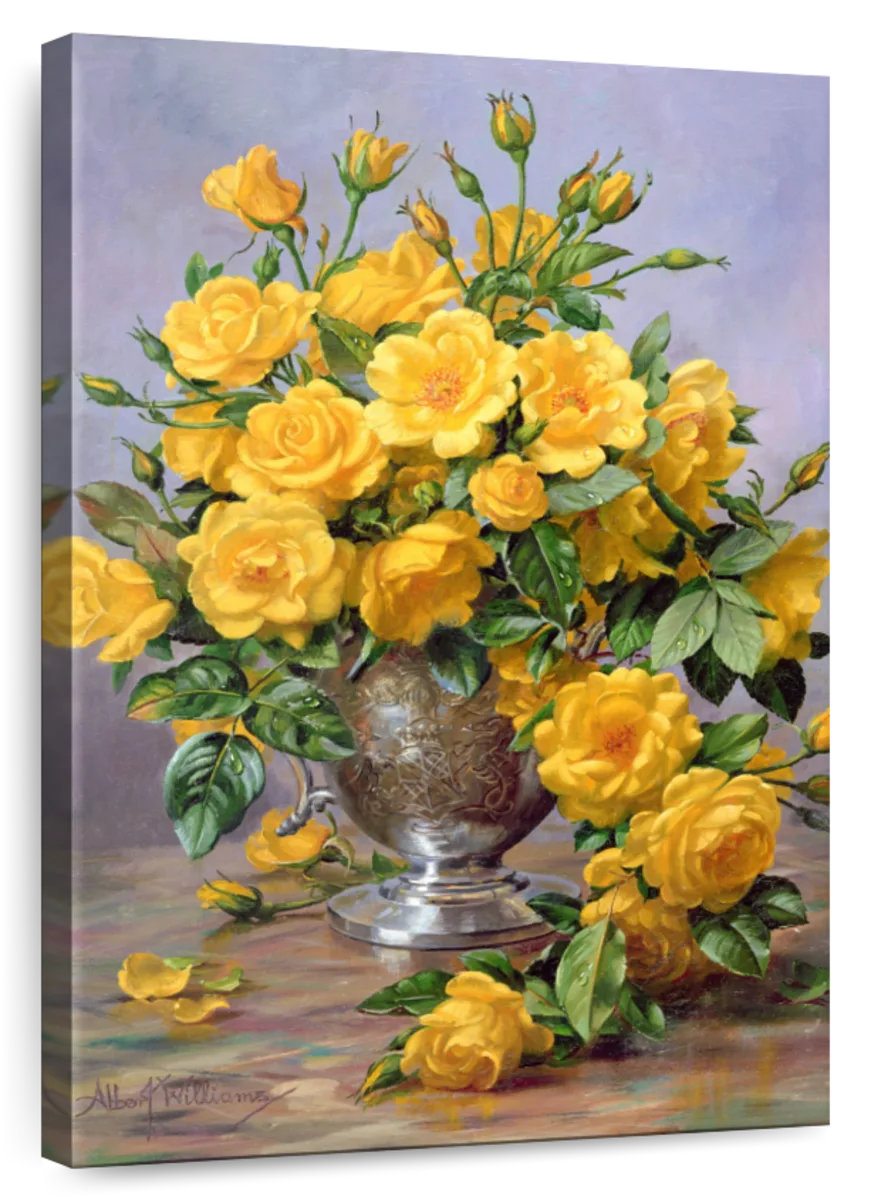 Lark Manor™ Harnek Bright Smile Roses In A Silver Vase | Wayfair