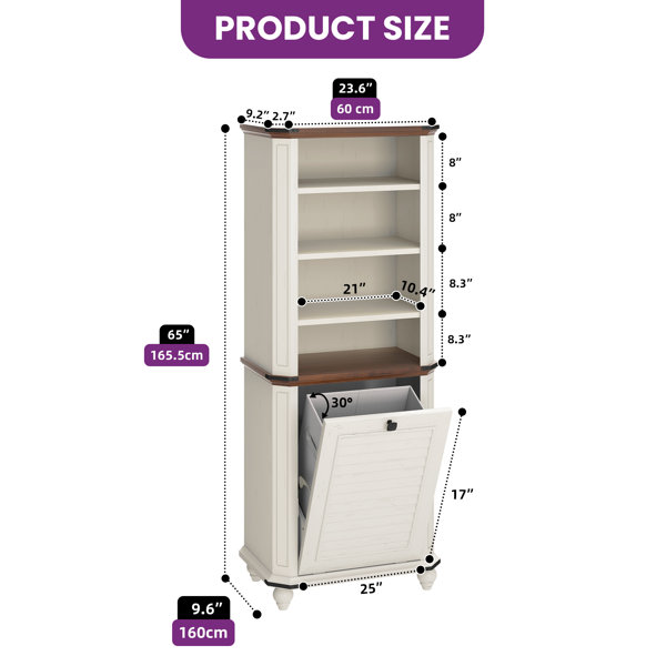 August Grove Tilt Out Laundry Hamper With Removable Laundry Basket ...
