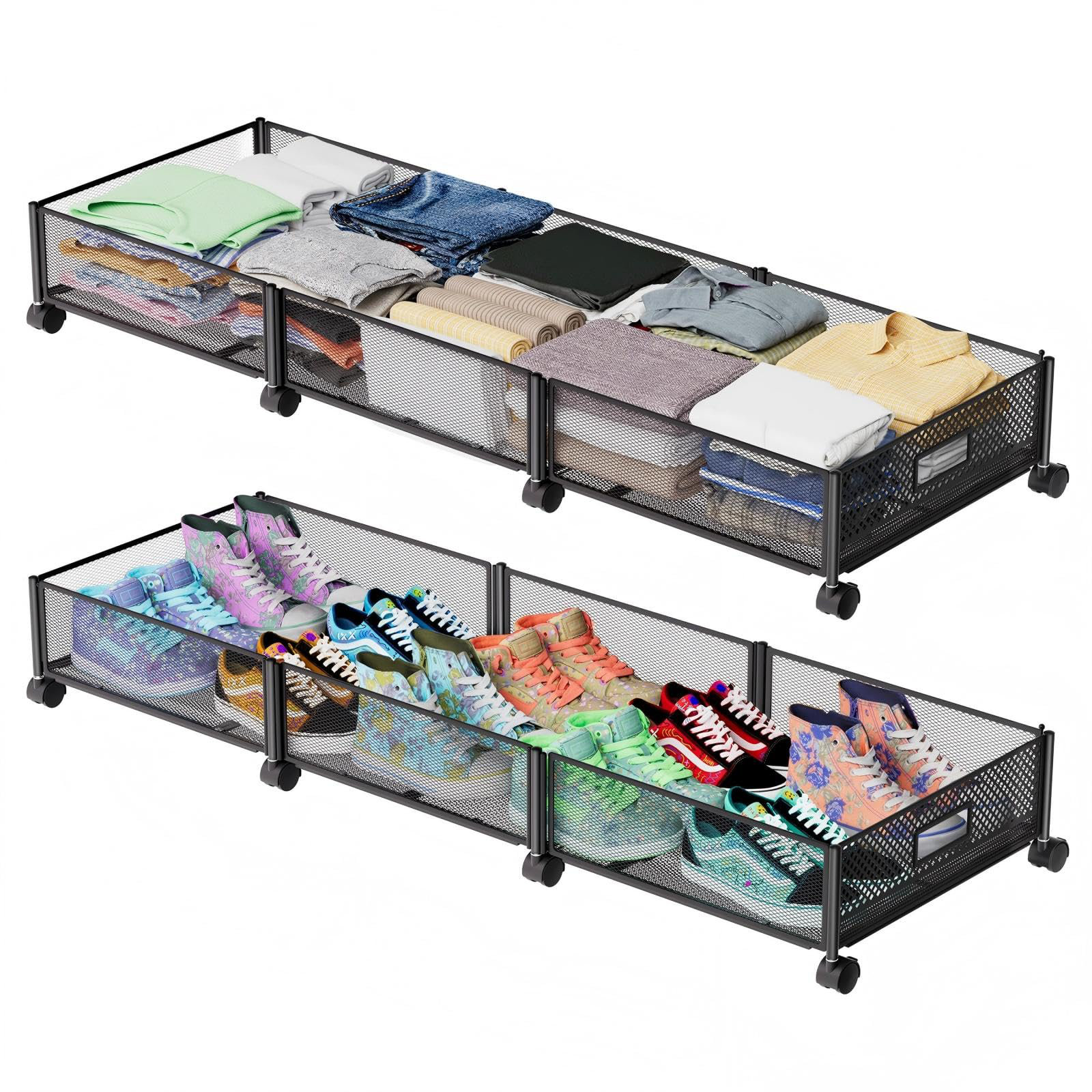 Orren Ellis Under Bed Storage With Wheels 47.2"(L),57.6L Large Rolling ...