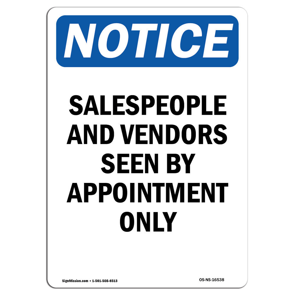 SignMission Salespeople Vendors Appointment Only Sign | Wayfair