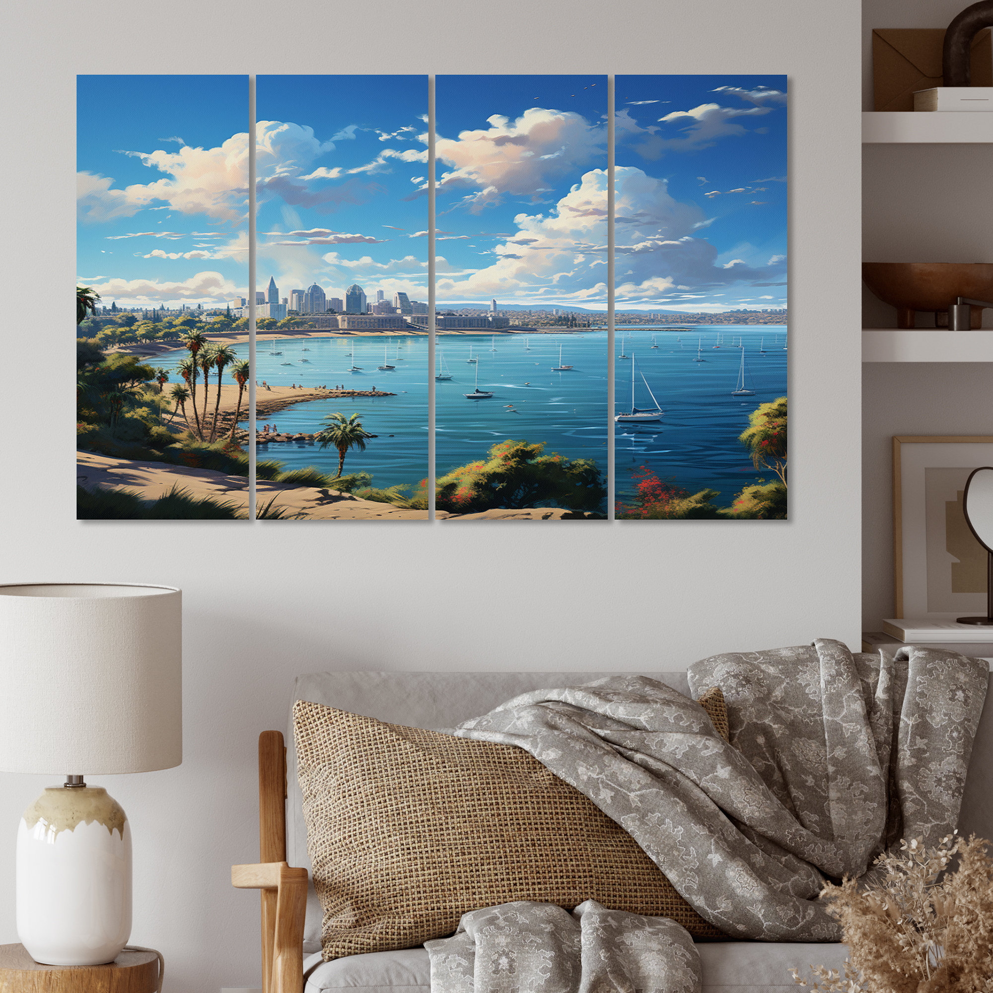 Design Art California Seascape I - California Wall Art Living Room - 4 ...