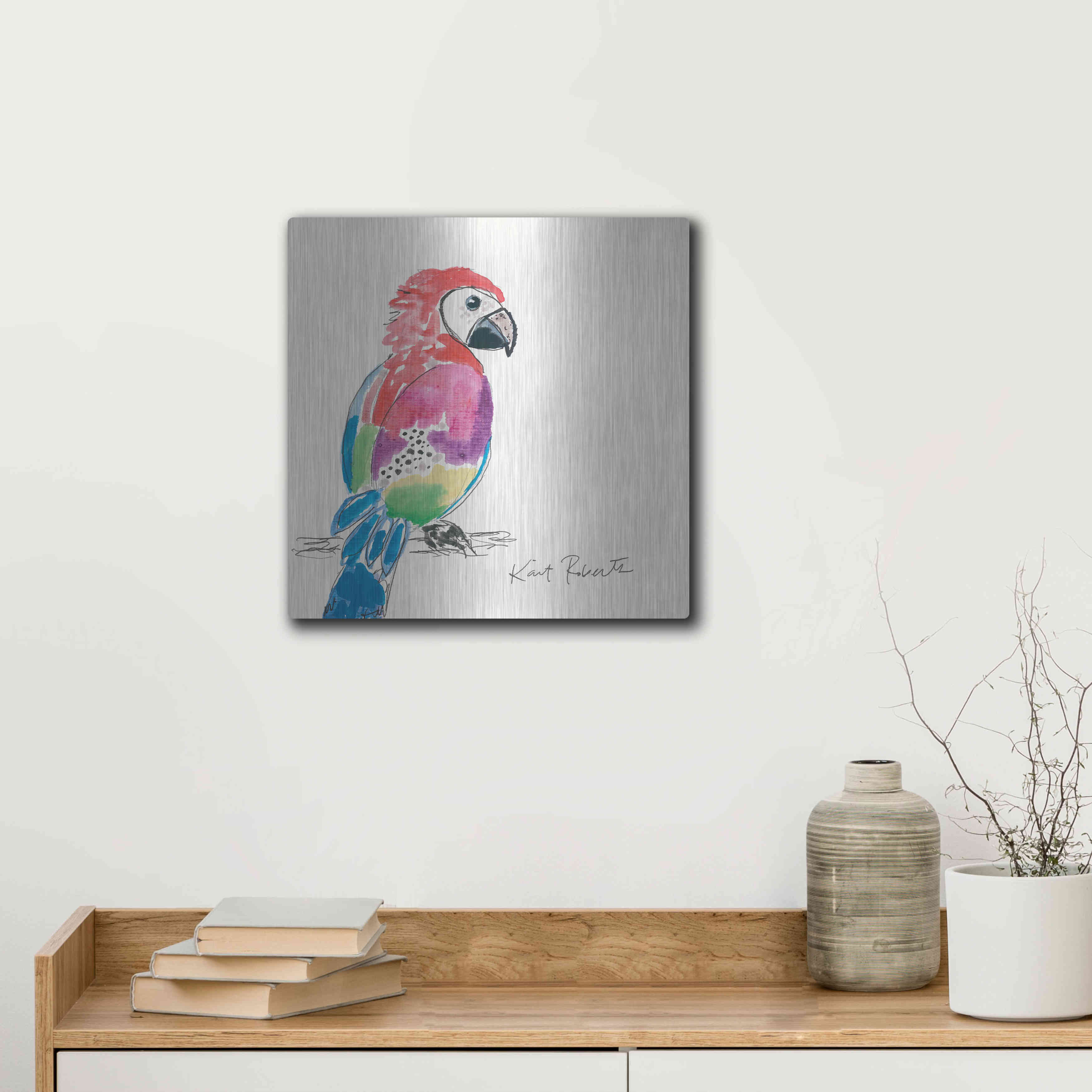 Luxe Metal Art 'Preston The Parrot' By Kait Robert " Preston The Parrot ...