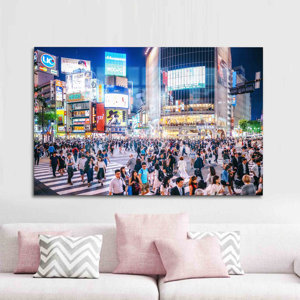 Hokku Designs Tokyo Cityscape Landscape Wall Art Made of Tempered Glass ...