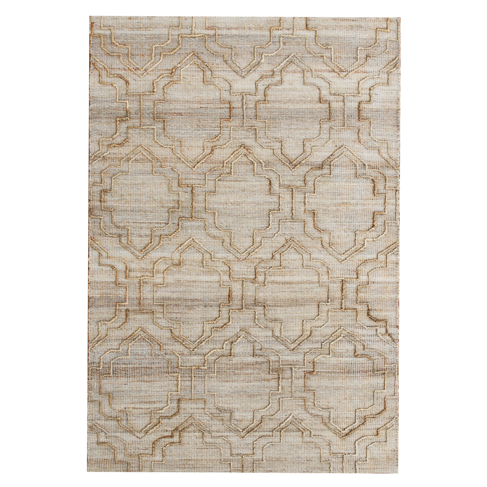 Wildon Home® Tapis d'intérieur / extérieur en jute / laine / coton tissé à plat à la main ...