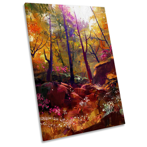 Alpen Home Autumn Forest Sunset Repro - Wrapped Canvas Painting ...