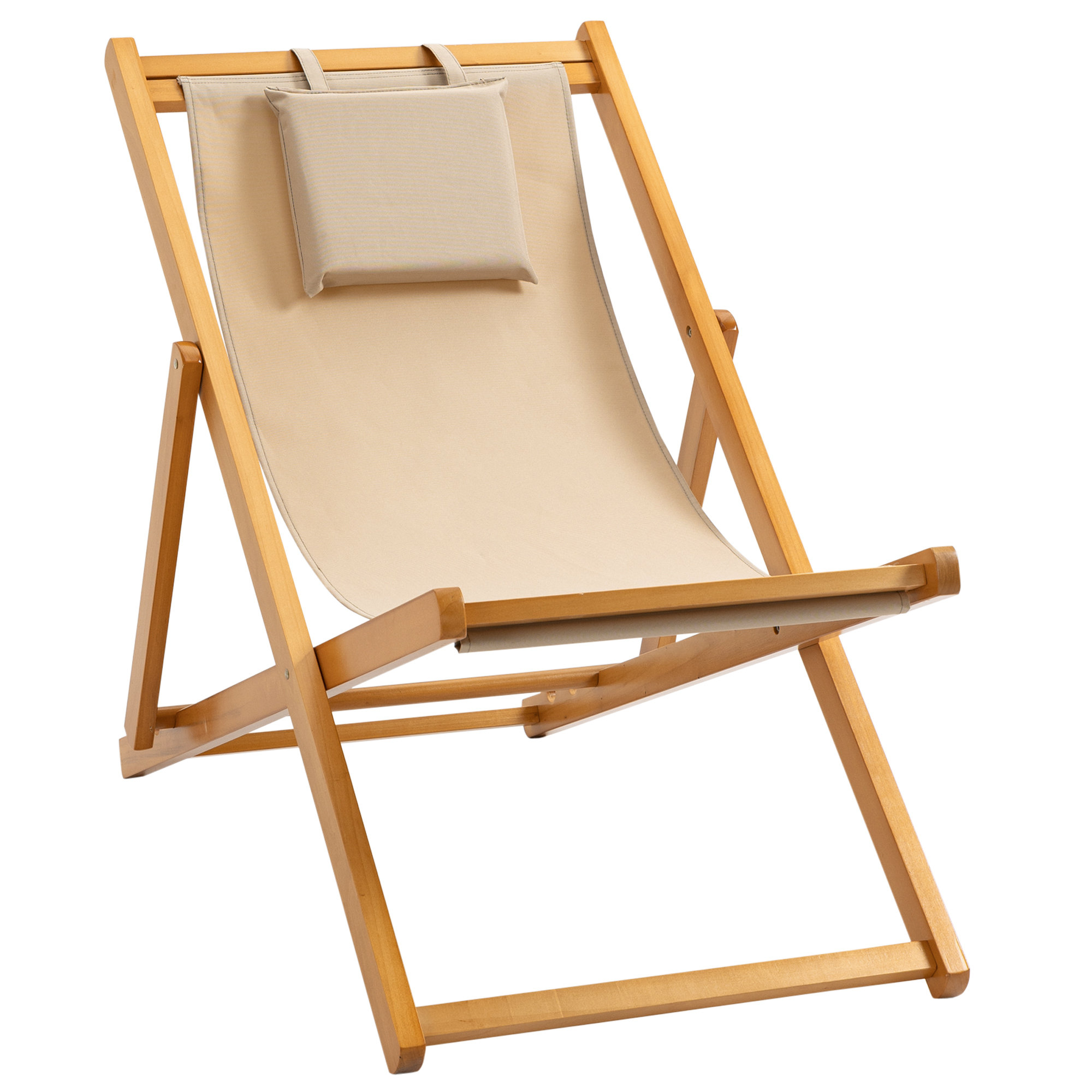 Red Barrel Studio® Folding Beach Chair with Cushion | Wayfair