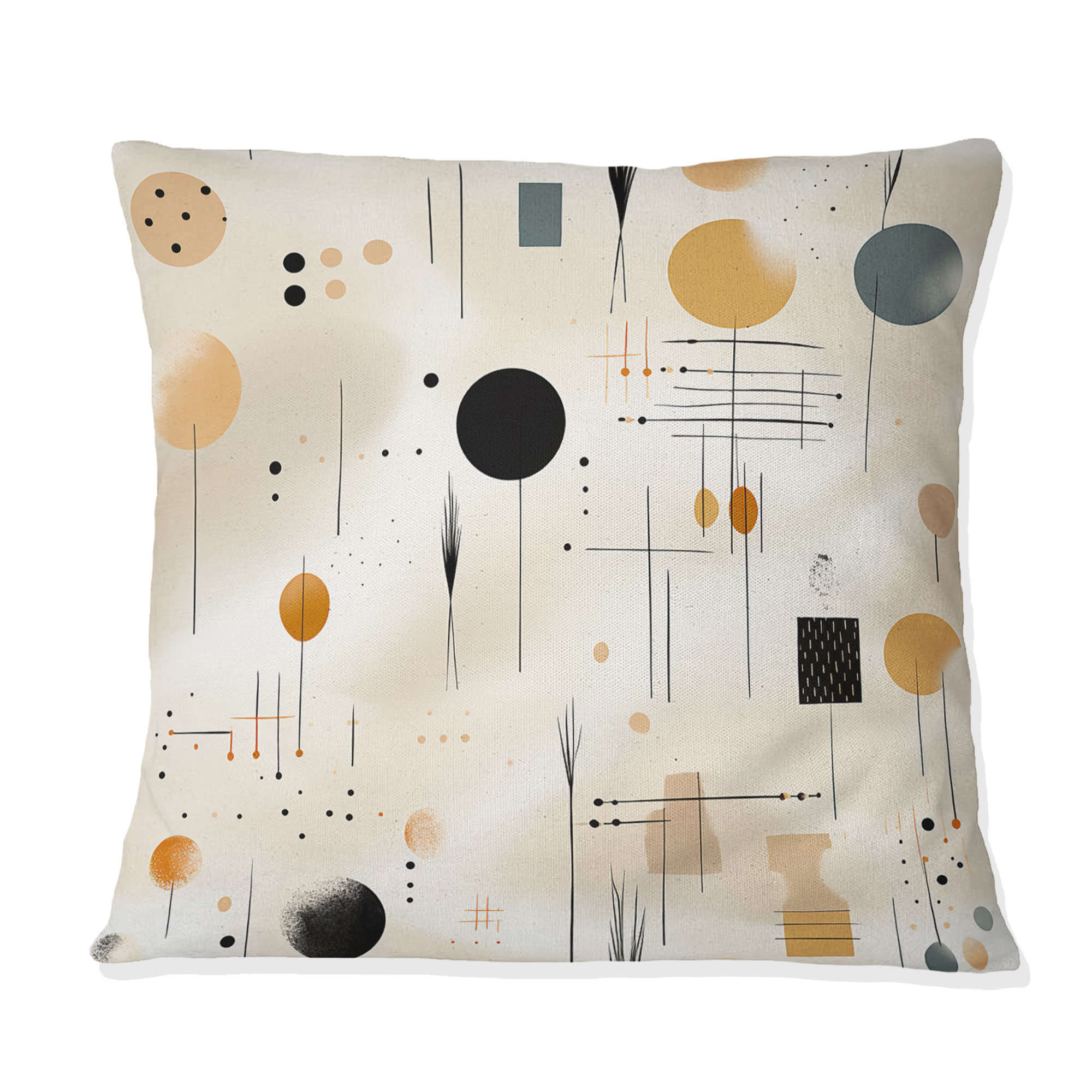 Design Art Boho Minimalism Beige Ferns Pattern I - Floral Printed Throw ...