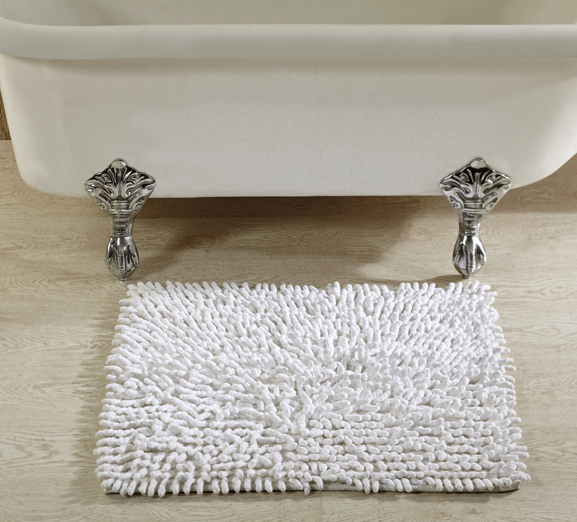 Latitude Run® Hammon Extra Soft Luxury Chenille Shaggy Bath Rug ...