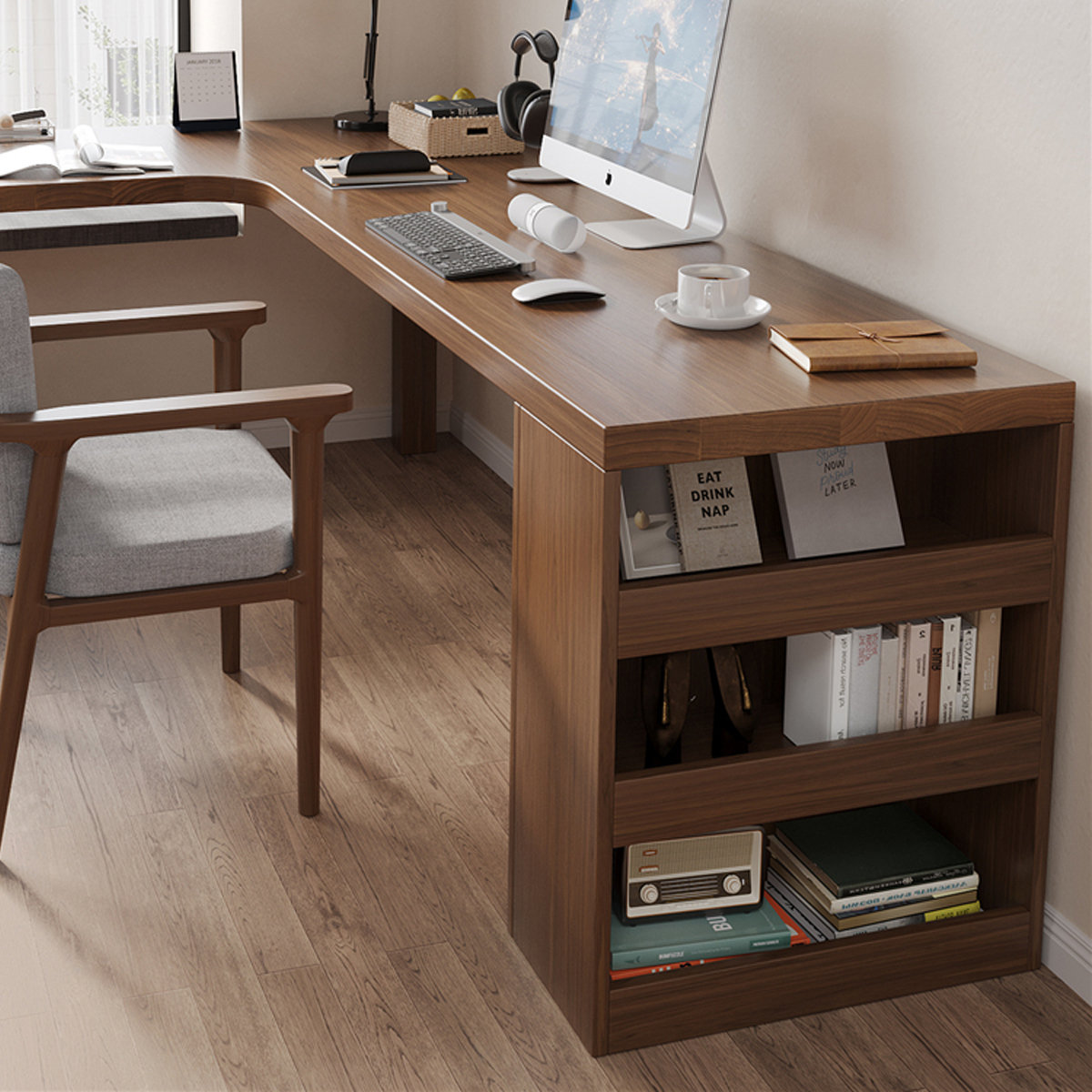 Cozynest Tan Rectangular Solid Wood desks | Wayfair