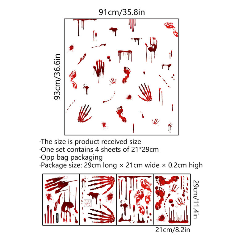 The Holiday Aisle® Halloween Decor Stickers, Scary Handprints, Ghost ...