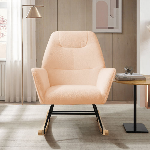 Centaur Noah 28.5" Wide Rocking Chair/Nursery Glider With Gray Wool ...