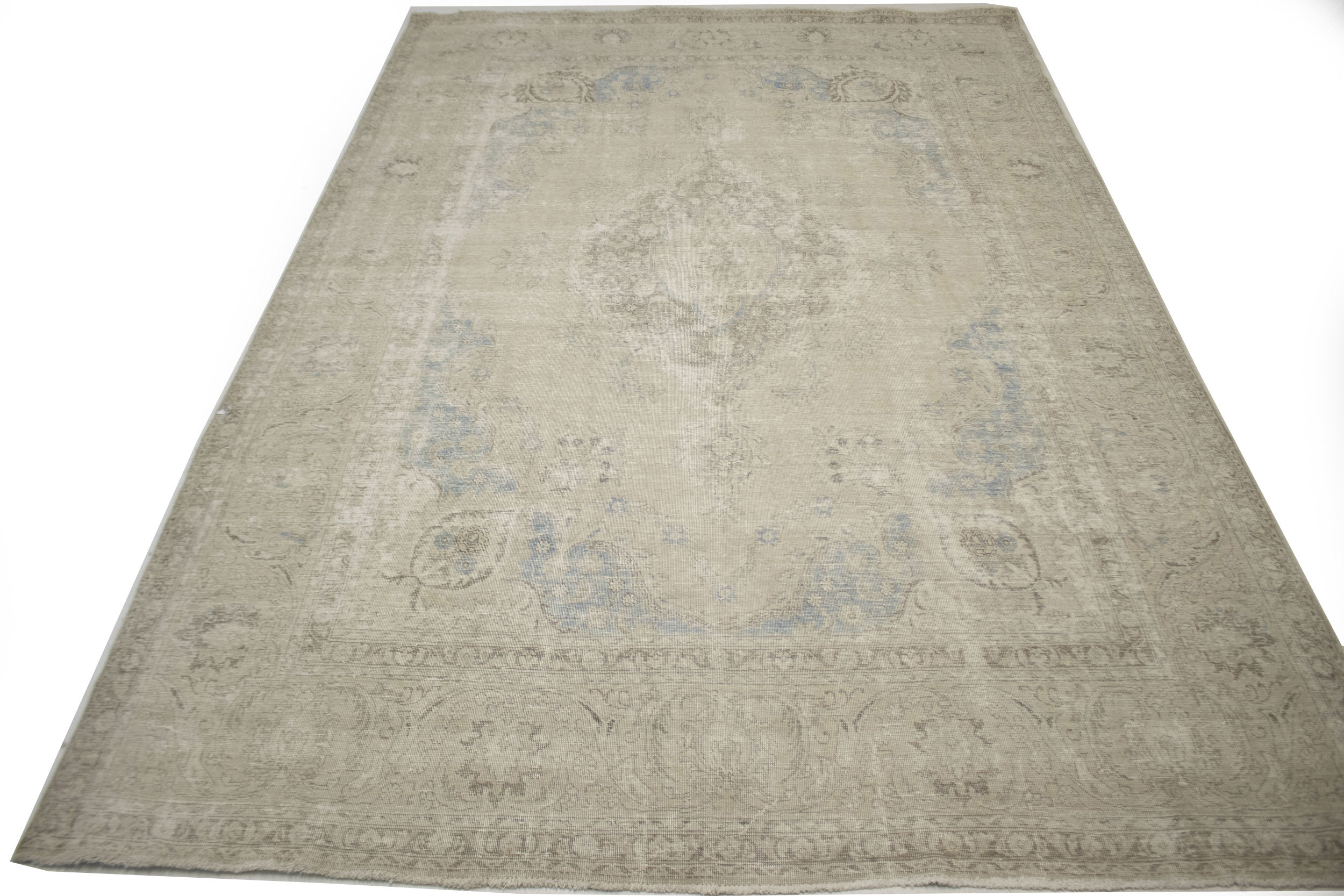 Isabelline One-Of-A-Kind Muted Beige Traditional 9X13 Oriental Area Rug ...