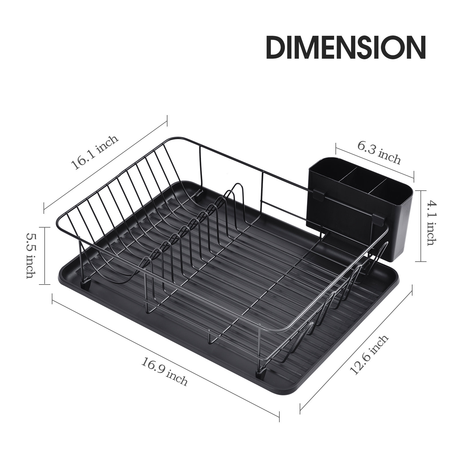 KINGRACK Metal Dish Drying Rack, Kitchen Dish Rack, Plate Rack,Extra ...
