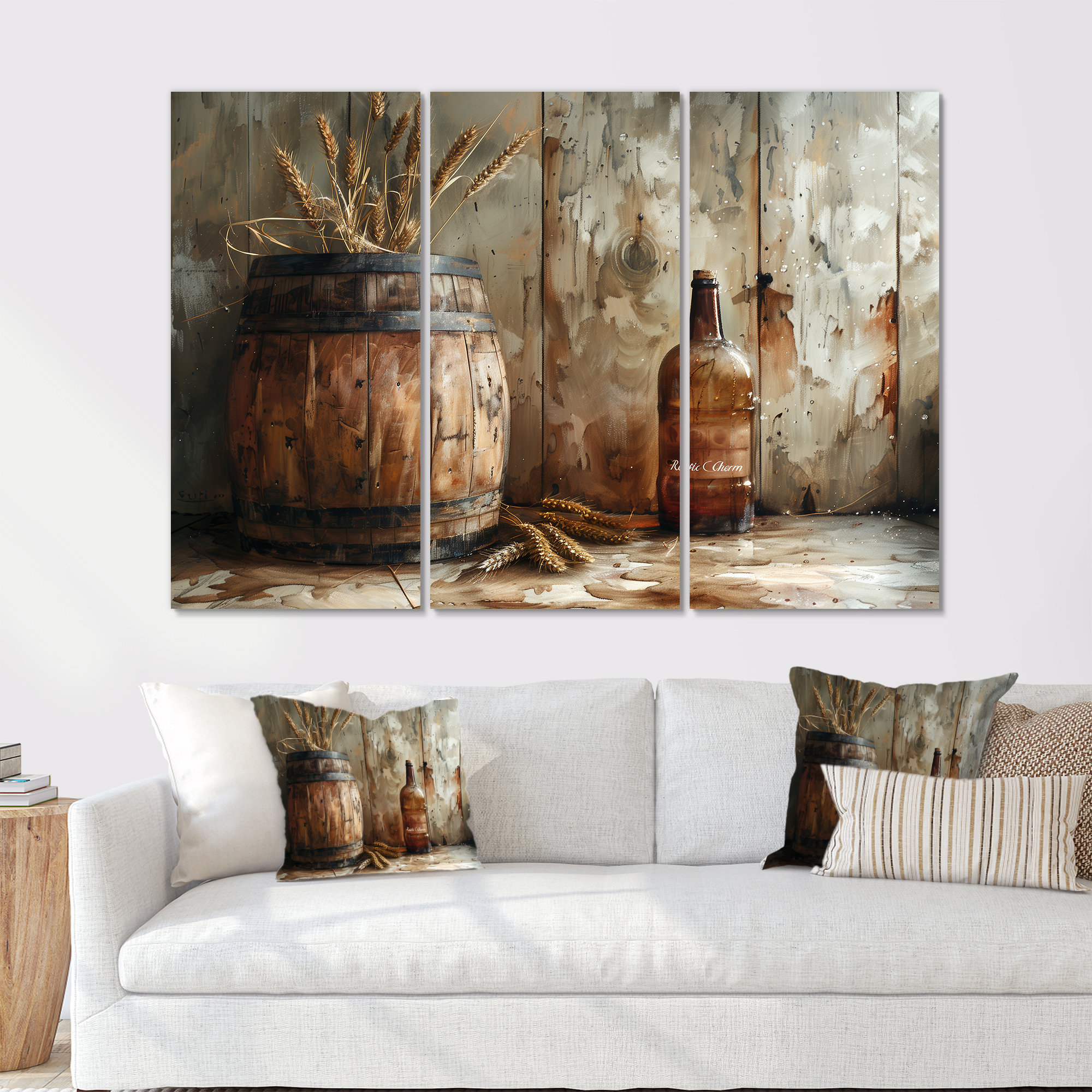 August Grove® Floral Rustic Barrel Charm II - Rustic Wall Art Living ...